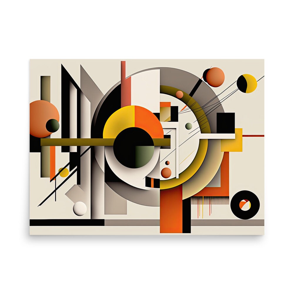 Bauhaus Style Abstract Wall Art Photo Paper Poster Great Housewarming ...