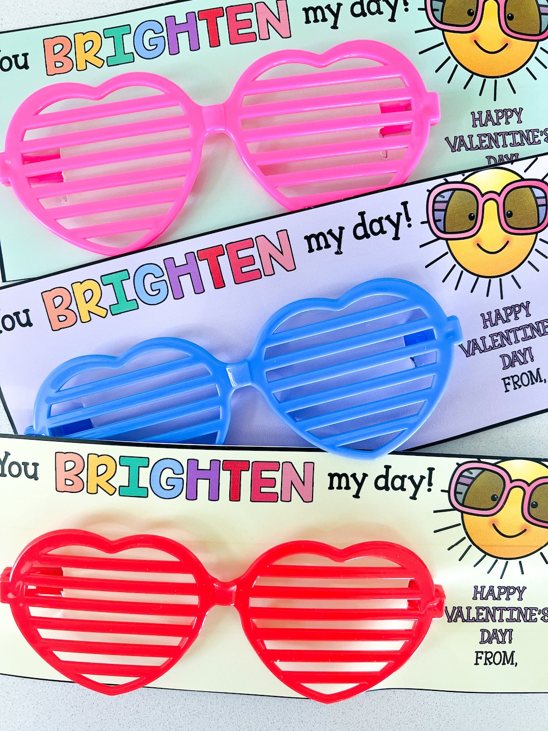 Assembled Heart Sunglasses Valentine: Class Gift Exchange - Etsy