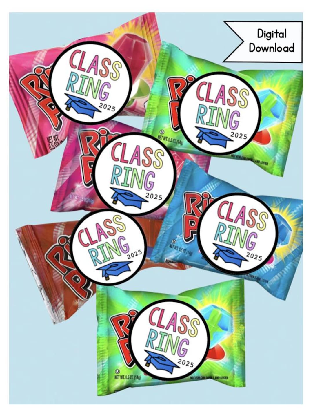 Class Ring 1 1/2" Stickers or Tags - Kindergarten Graduation, Pre-k ...
