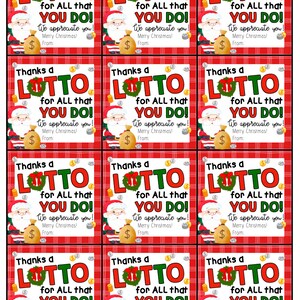 Christmas Lotto Gift Card Holder, Appreciation Lottery Printable ...
