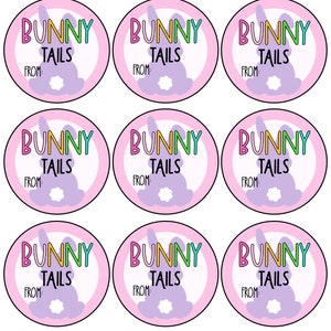 Easter Gift Tags, Bunny Tails Cotton Candy, Marshmallows, Digital ...