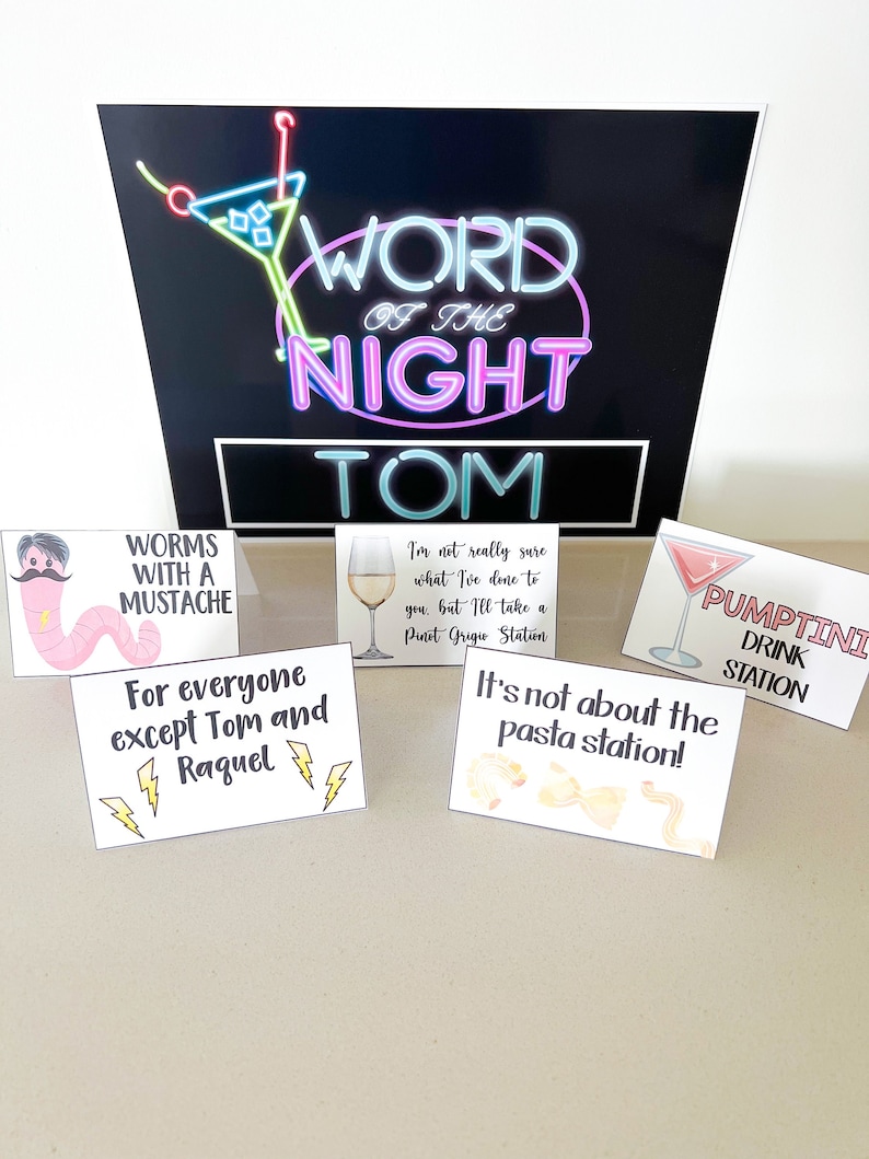 Vanderpump Rules Party Vanderpump Secret Word Food Tents - Etsy