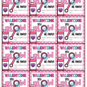Valentine Bubbles Class Gift, Valentine Printable, Preschool Gift ...