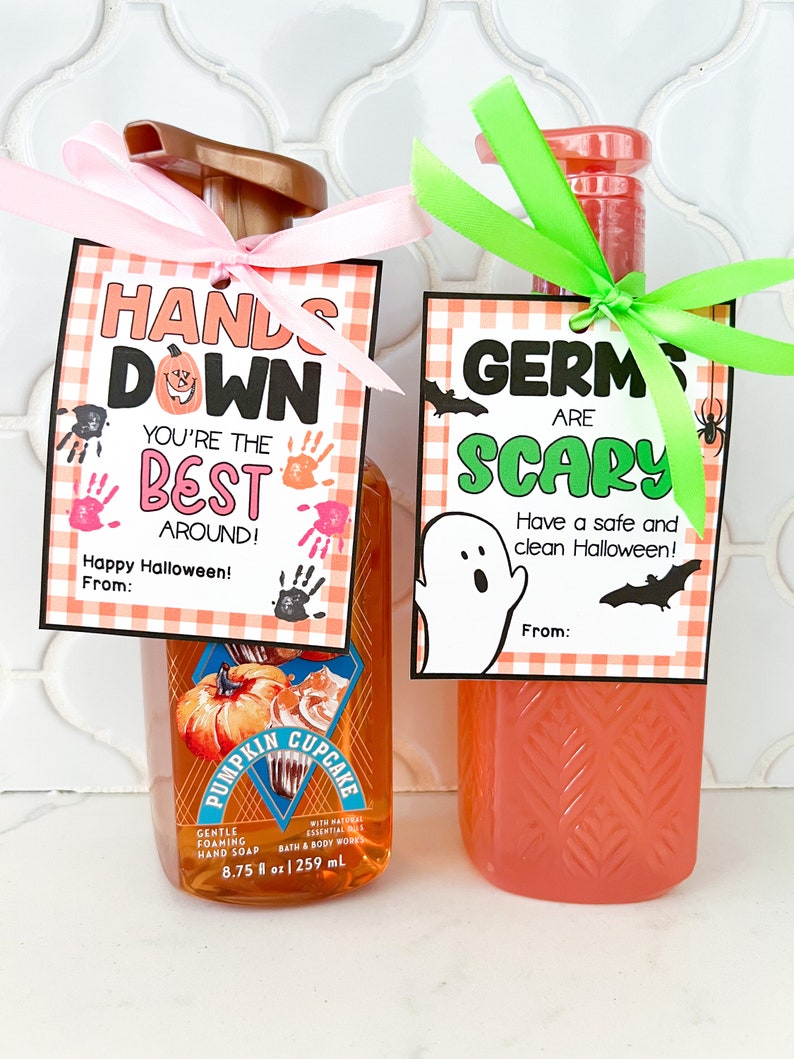 Germs Are Scary Halloween Soap Tag, Printable Teacher Gift (digital ...