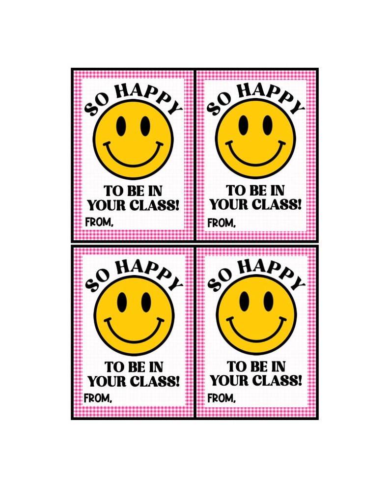 Teacher Back to School Gift Tag, Smiley Face Design (digital Download ...