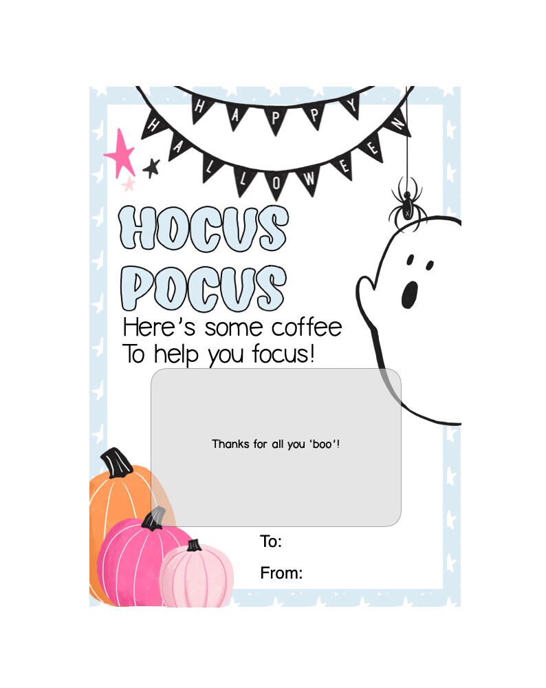 Halloween Gift Card Holder, Teacher Employee Gift (digital Download) - Etsy