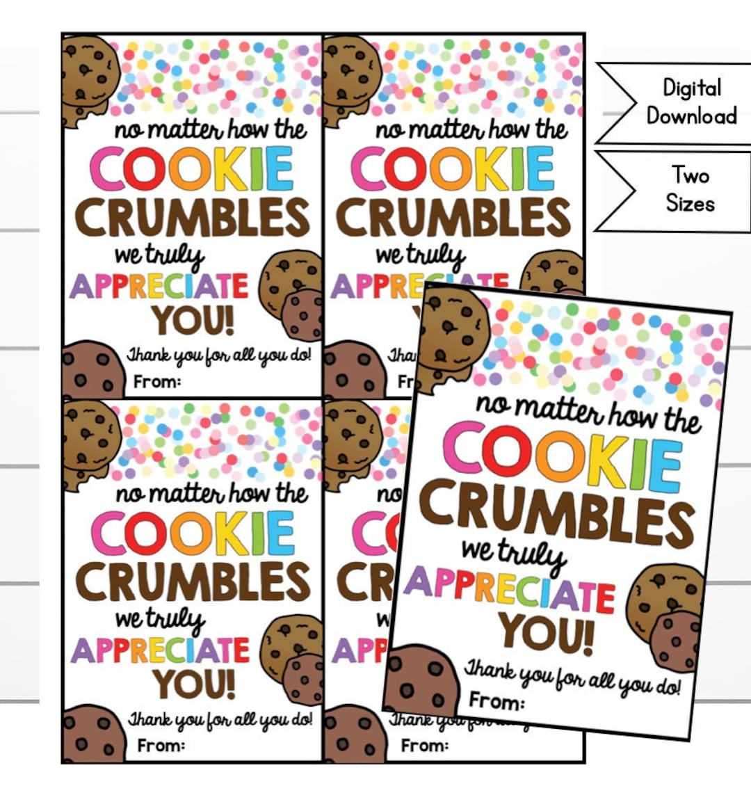 Teacher Employee Staff Appreciation Cookie Tags- No Matter How the ...