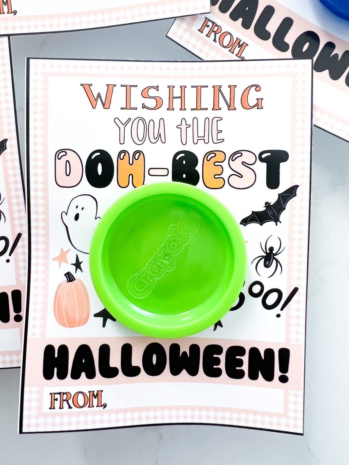 Halloween Playdoh Gift Tag: Printable Class Exchange (digital Download ...
