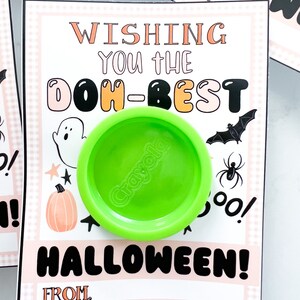 Halloween Playdoh Gift Tag: Printable Class Exchange (digital Download ...