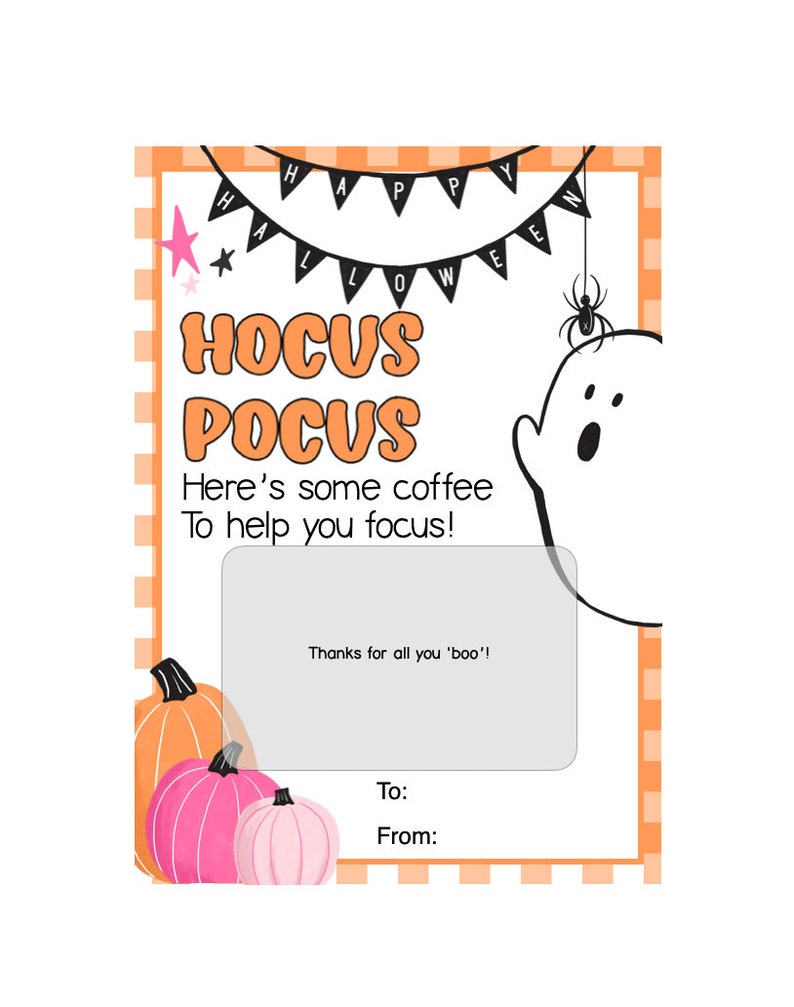 Halloween Gift Card Holder, Teacher Employee Gift (digital Download) - Etsy