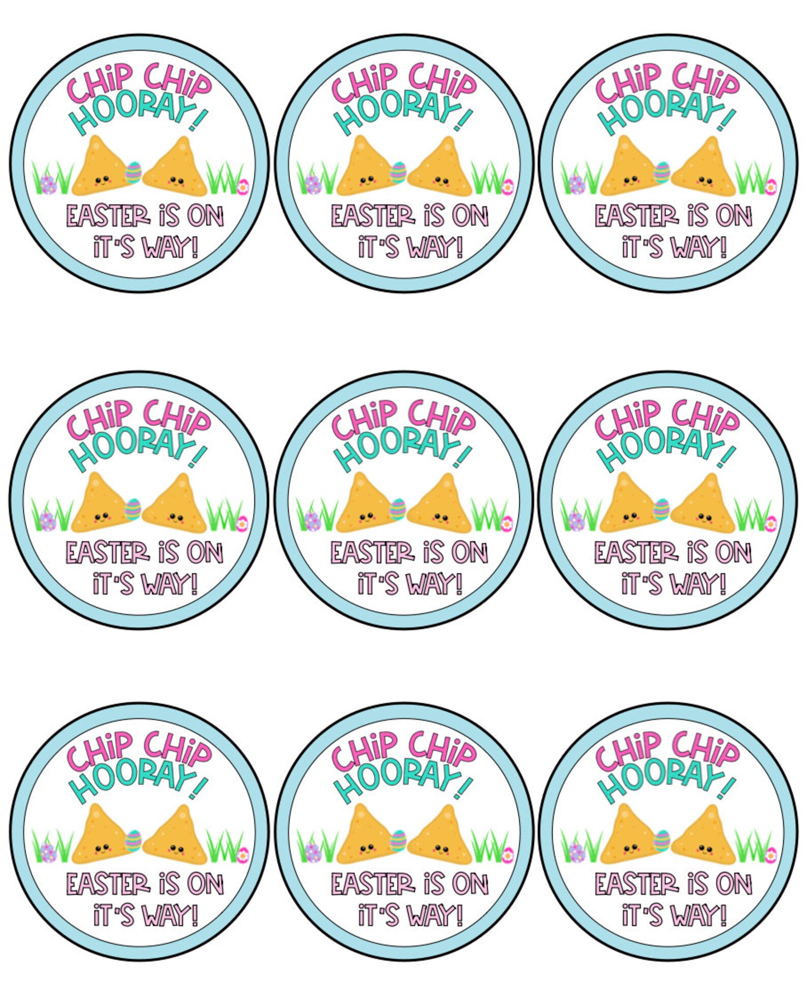 Easter Chip Tags, Pringles, Snack Tags for Easter Party, Digital ...