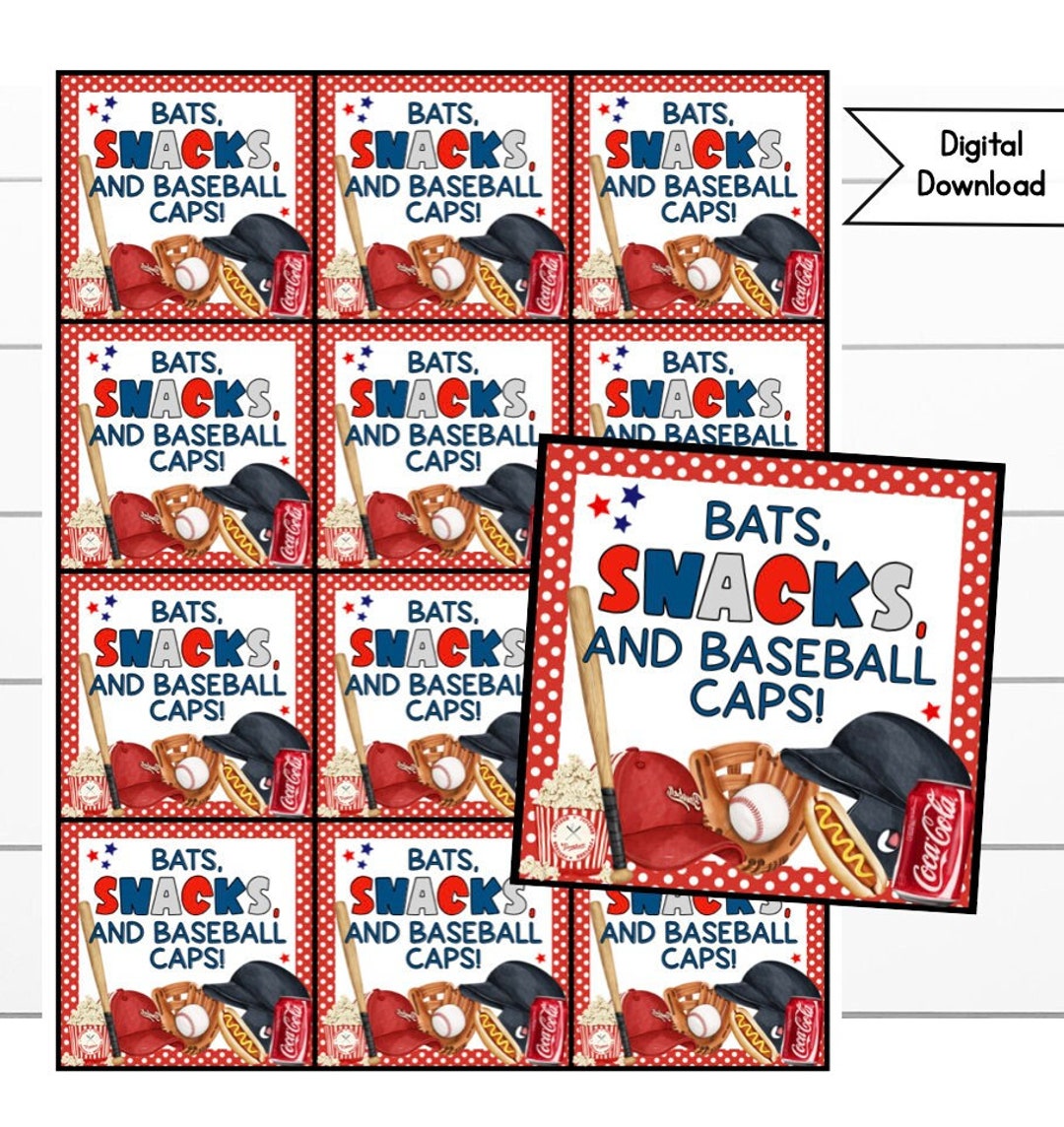 Baseball Snack Tags, Softball Treat Day, Coach, Game Day Snacks, End of ...