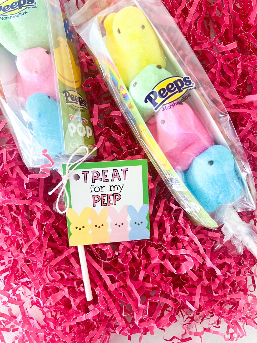 Easter Treat Tags: Peeps Gift Tag, Printable Class Favor (digital ...