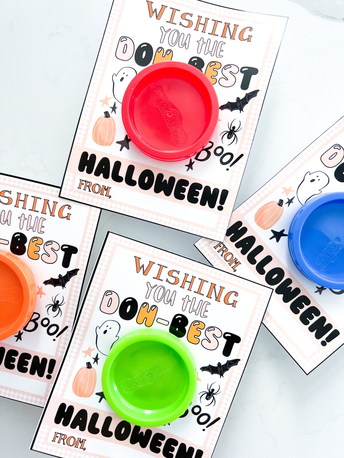 Halloween Playdoh Gift Tag: Printable Class Exchange (digital Download ...
