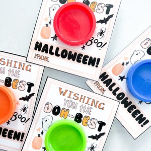 Halloween Playdoh Class Gift, Printable, Preschool Gift, Kindergarten ...