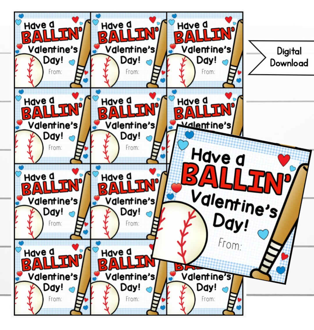 Baseball Valentine Printable: Sports Exchange Tag (digital Download) - Etsy