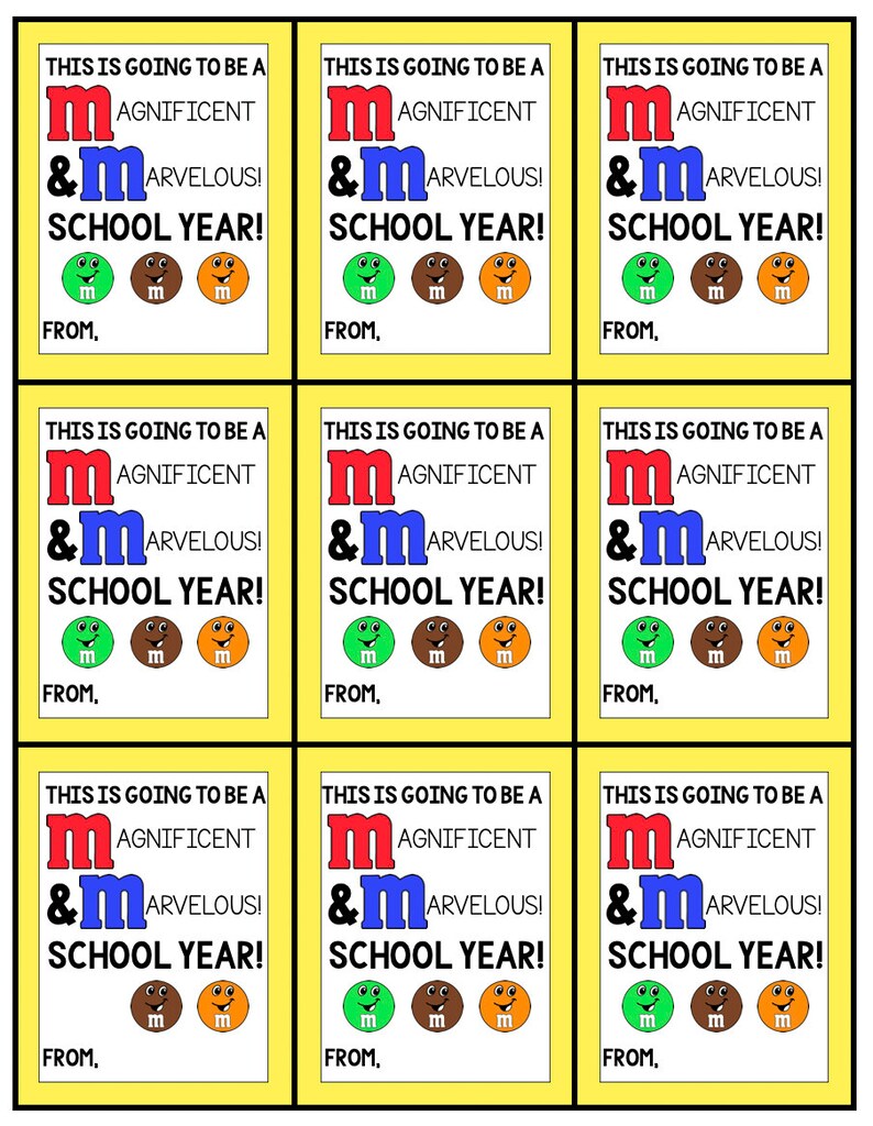 Back to School M and M Chocolate Sweets Gift Tag, This is Going to Be a ...