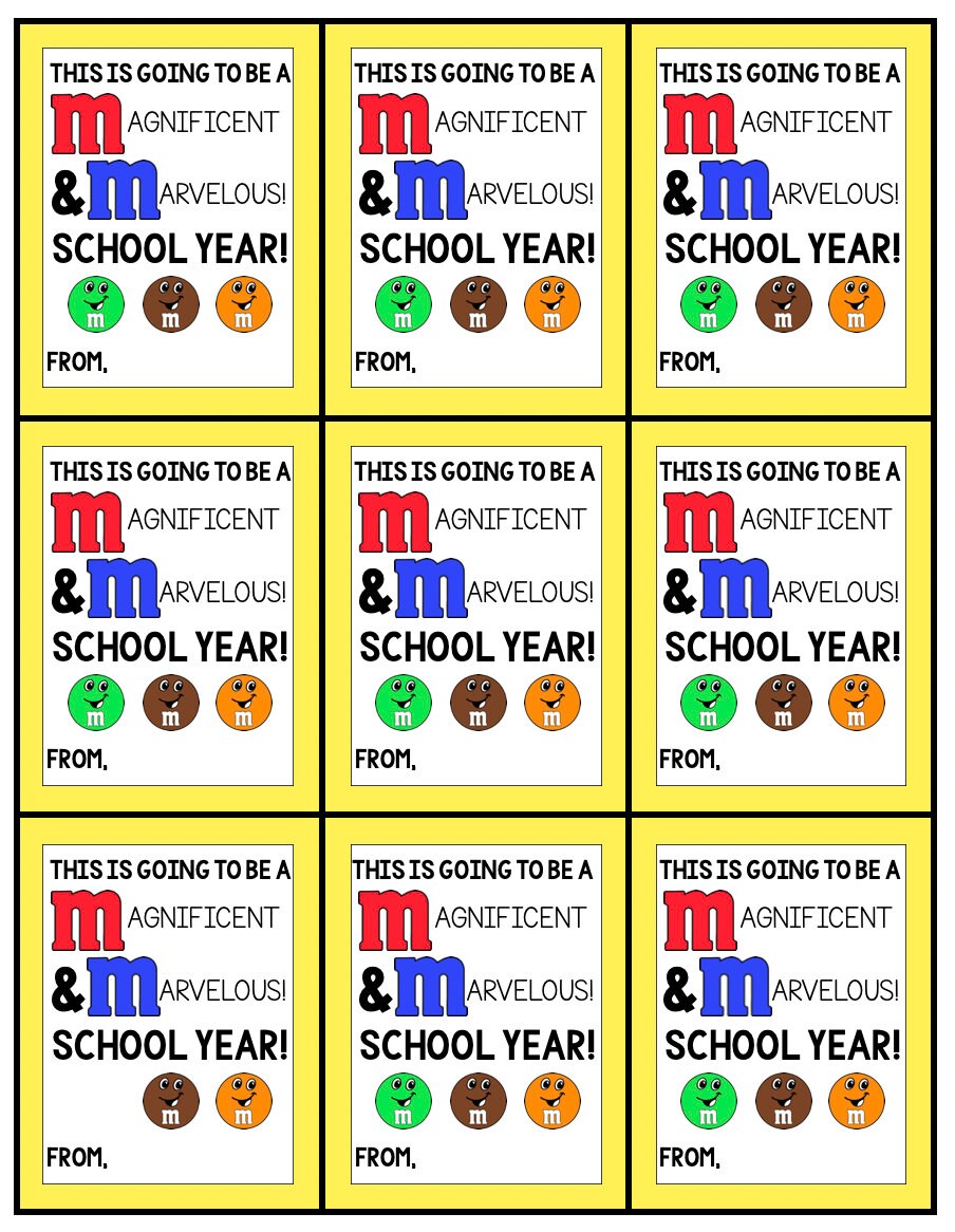 Back to School M and M Chocolate Sweets Gift Tag, This is Going to Be a ...
