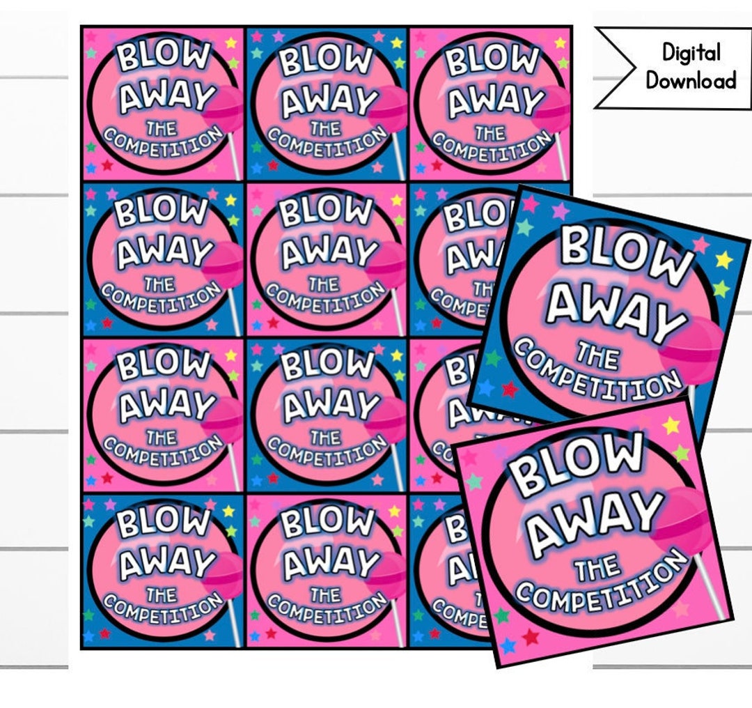 Cheer Competition, Dance, Gymnastics Printable Tags, Blow Pop Digital ...