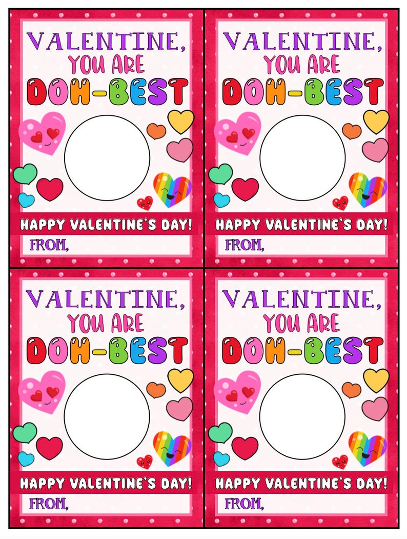 Valentine Play-doh Gift Tag: Classroom Exchange Printable (digital ...