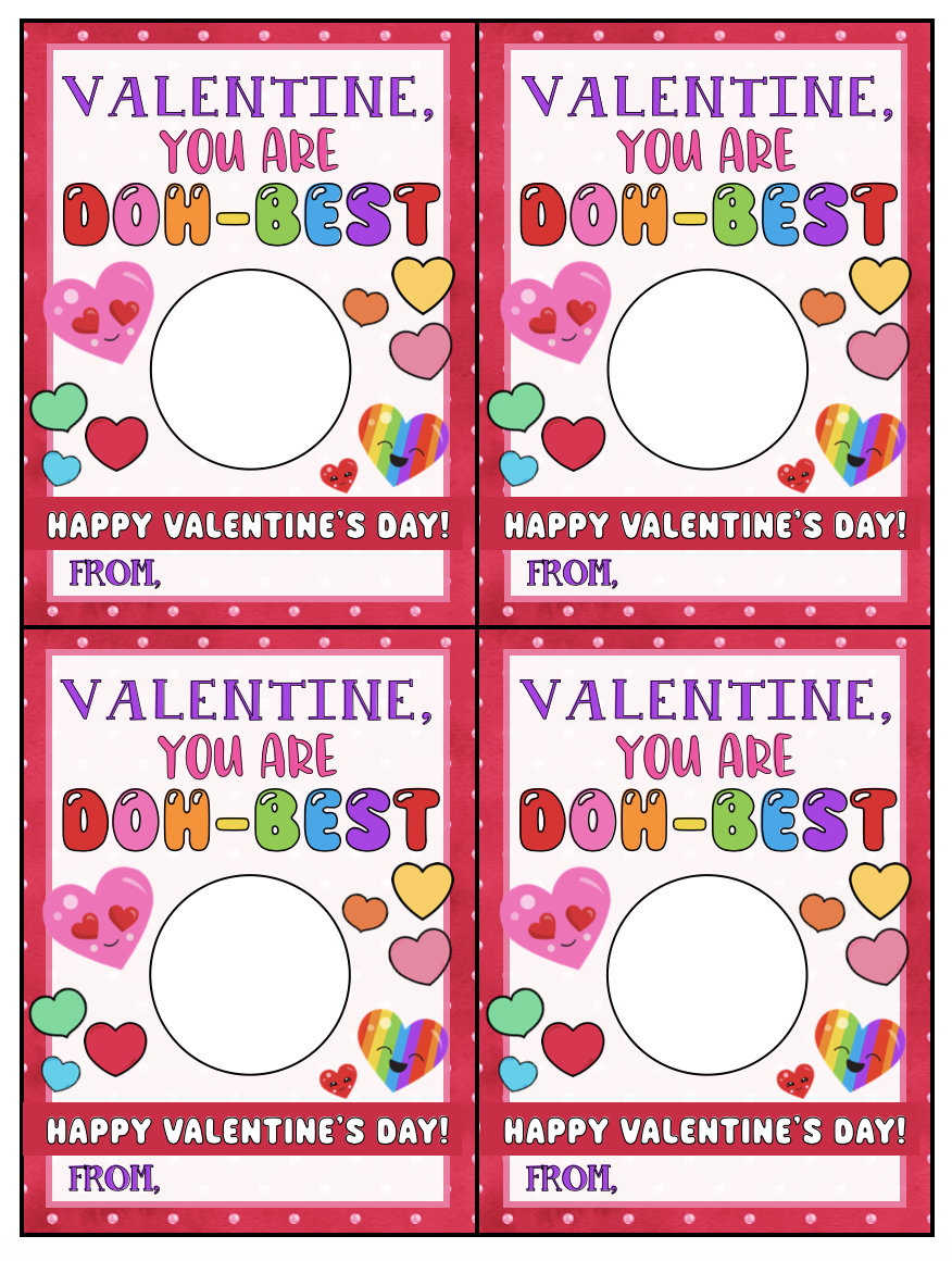 Valentine Play-doh Gift Tag: Classroom Exchange Printable (digital ...