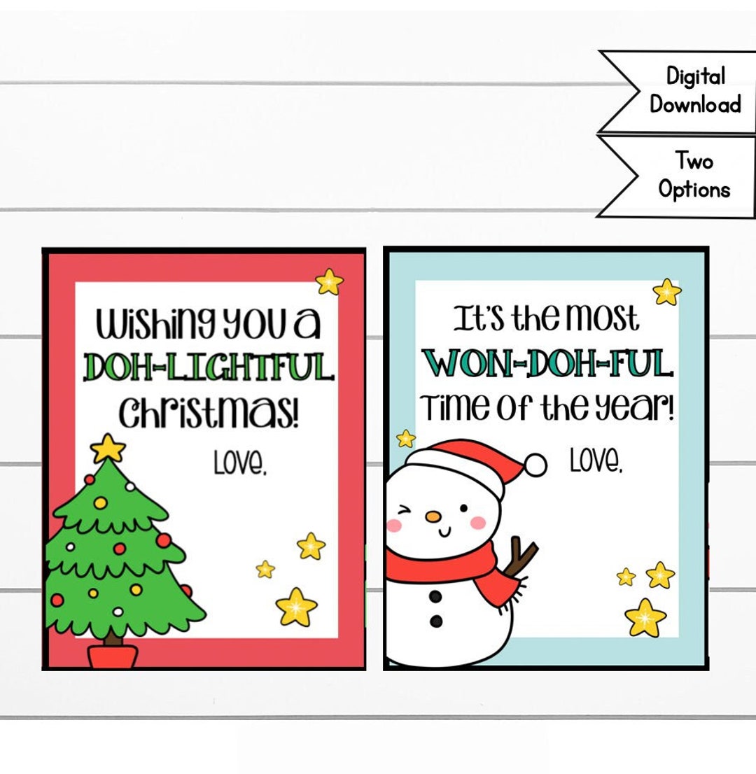 Playdoh Gift Tag, Christmas Tree, Snowman Playdough, Gift Tag, for Kids ...