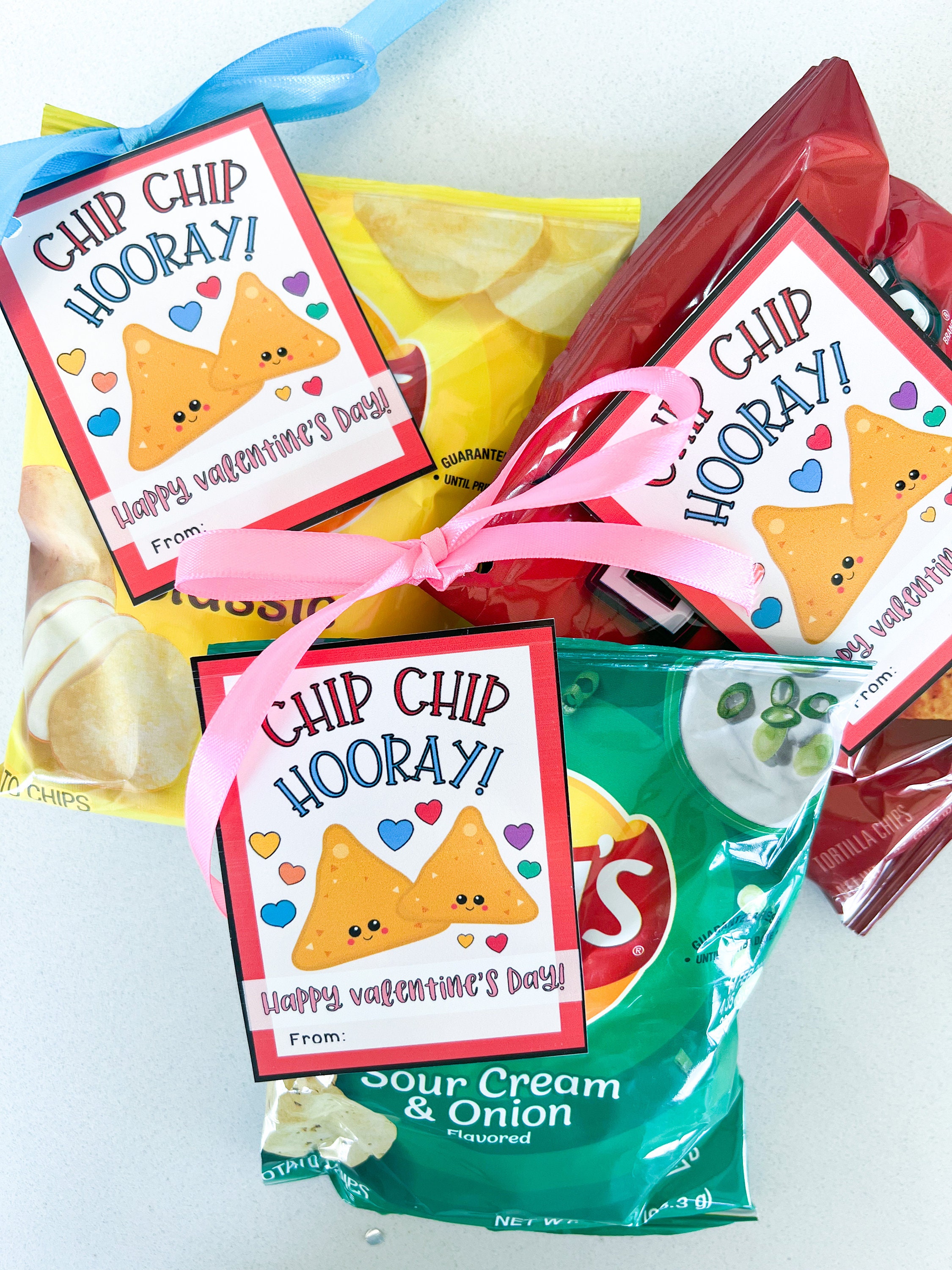 Valentine Chips Gift Tag: Printable Classroom Exchange (digital ...