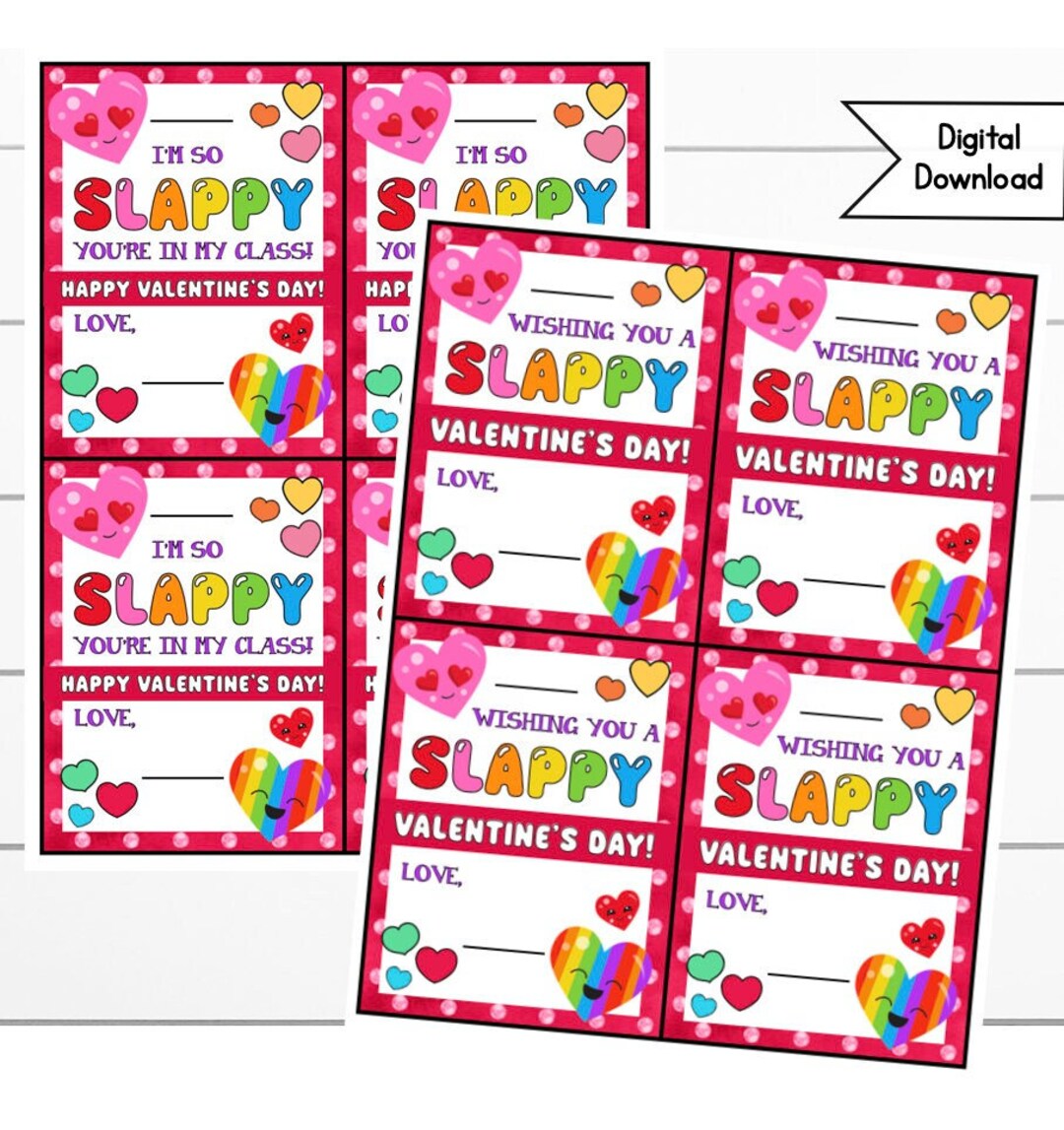 Valentine Slap Bracelet Class Gift, Printable, Preschool Gift ...