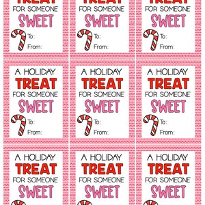 Christmas Treats Tag, Candy Cane Printable, Appreciation Holiday Gift ...