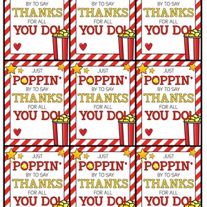 Teacher Appreciation Popcorn Gift Tag: 'you Make Us Pop' (digital ...