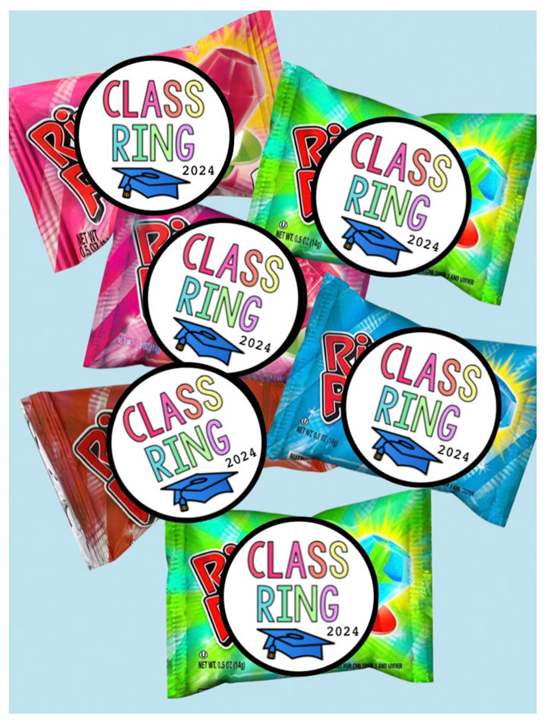 PRINTED Class Ring 2 Stickers Kindergarten Graduation, Pre-k Graduation ...