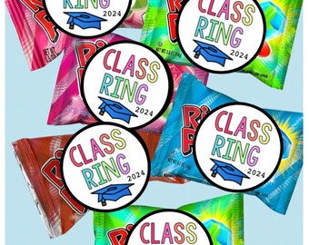 Class Ring 2 Stickers or Tags Kindergarten Graduation, Pre-k Graduation ...