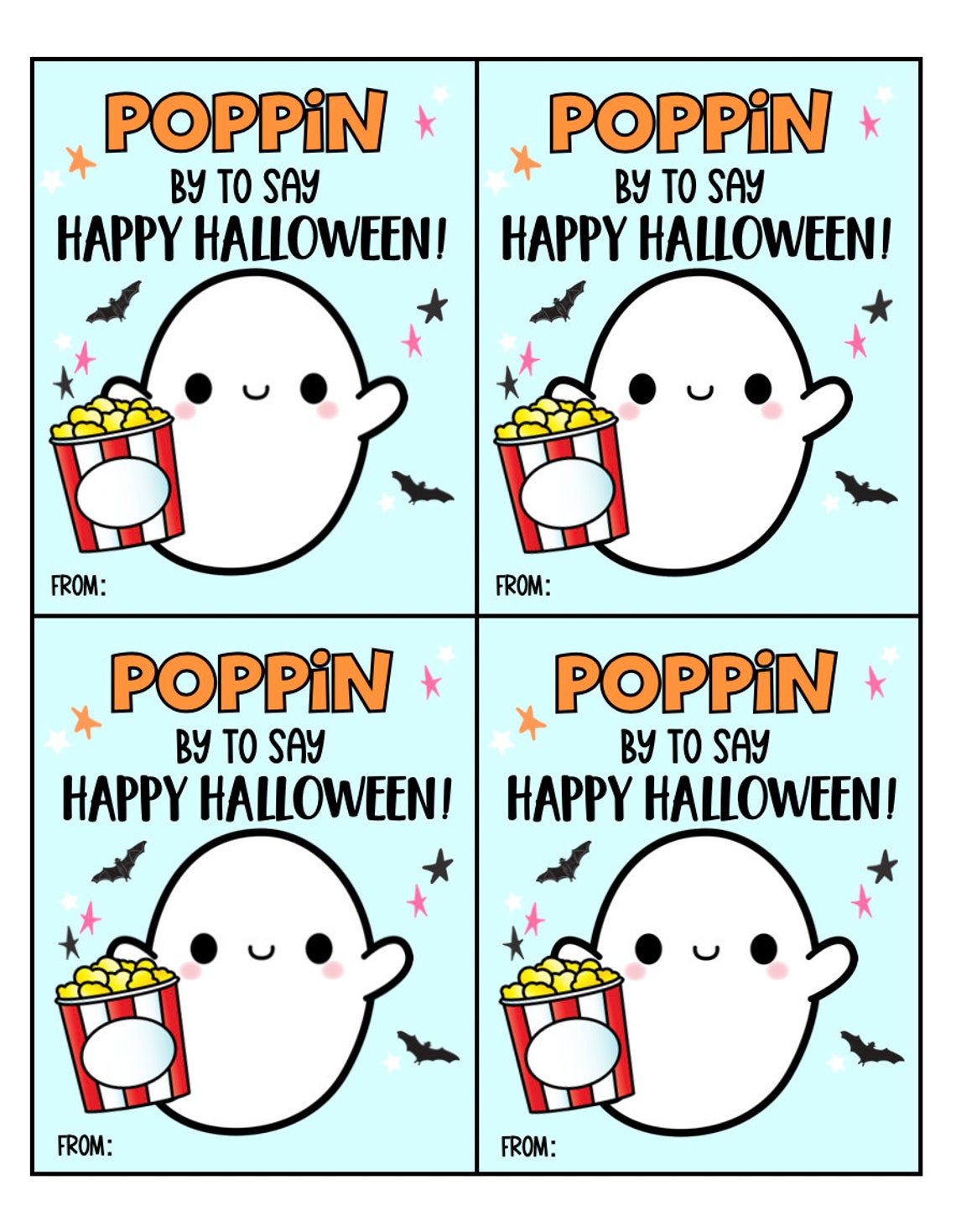 Halloween Popcorn Gift for Class Employees Staff Business - Etsy