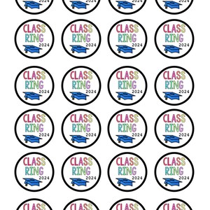 Class Ring 1 1/2 Stickers or Tags Kindergarten Graduation, Pre-k ...