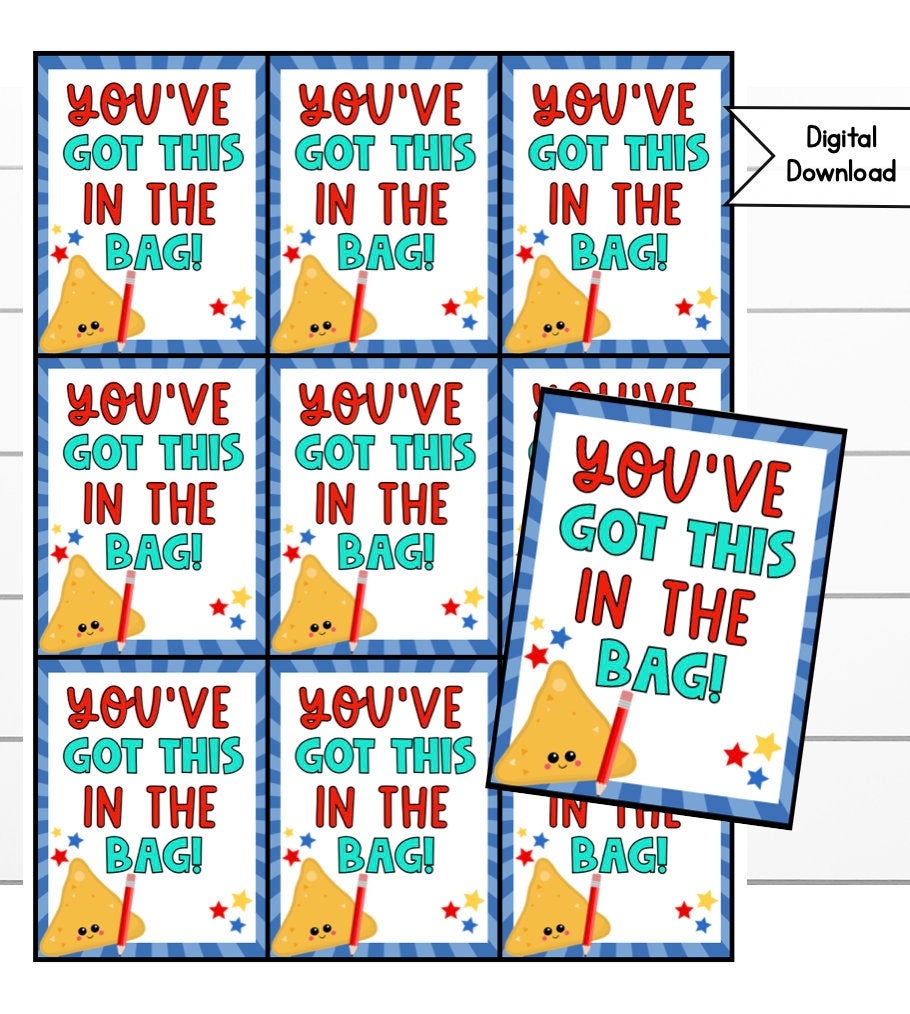 Testing Day Printable Tags You've Got This in the Bag - Etsy