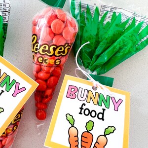 Easter Bunny Food, Treat Gift Tag, Digital Download Printable, Class ...