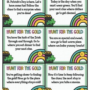 Leprechaun Scavenger Hunt St Patricks Day, Hunt for Gold, Fun ...