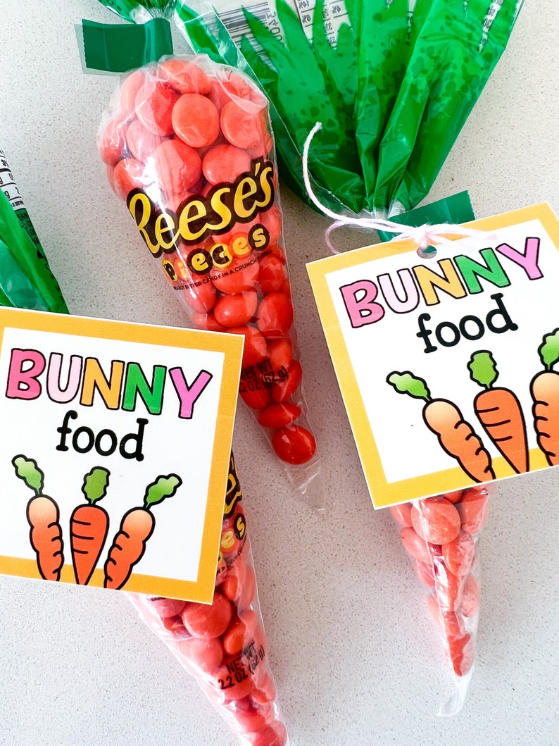 Easter Bunny Food Treat Gift Tag Digital Download Printable - Etsy