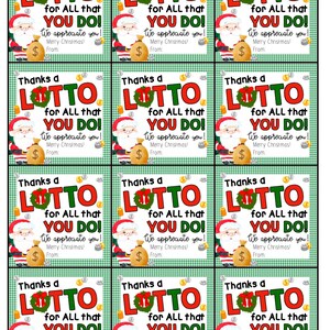 Christmas Lotto Gift Card Holder: Teacher Appreciation Printable ...