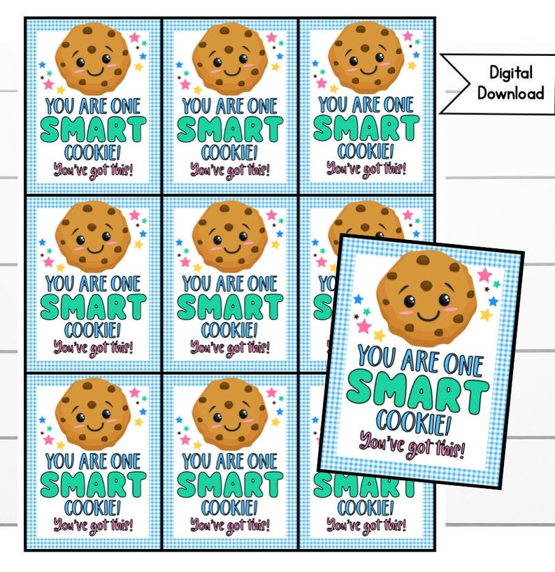 Testing Day Cookie Printable Tags, Smart Cookie Good Luck Tag ...