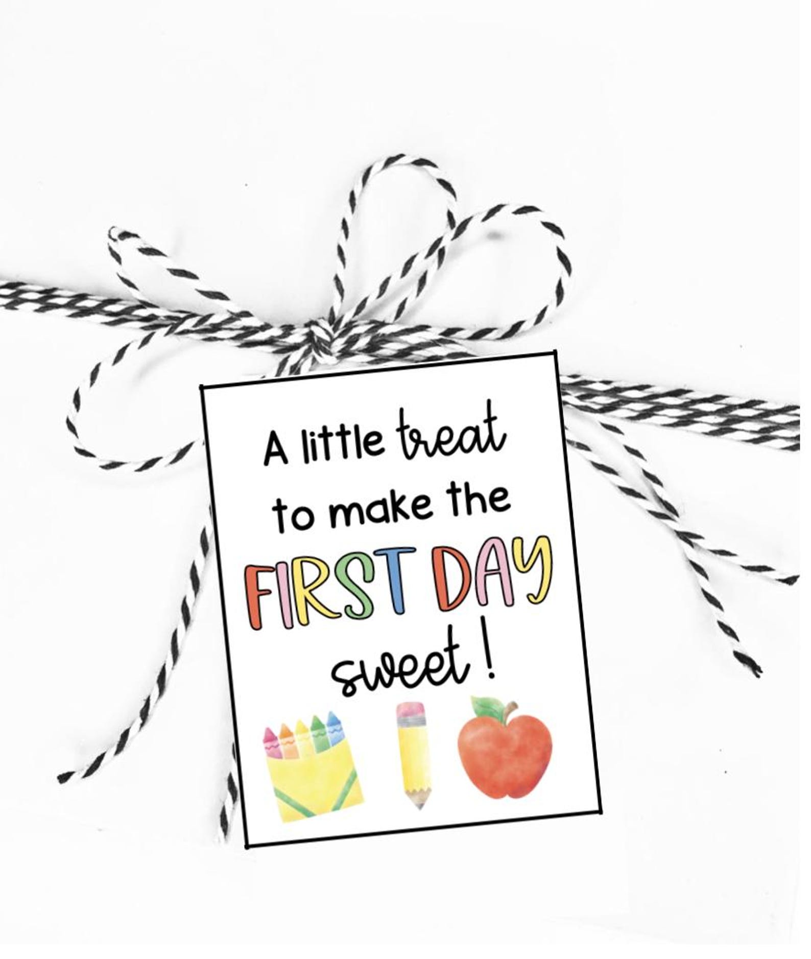 First Day of School Gift Tag: Sweet Treat Favor (PDF Download) - Etsy