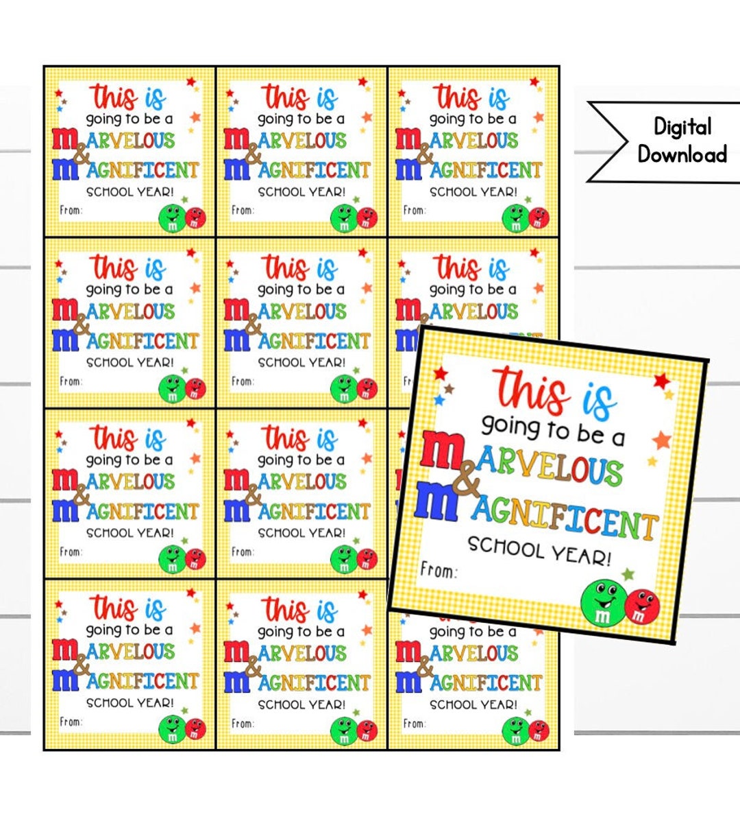 Back to School M and M Chocolate Sweets Gift Tag, This is Going to Be a ...