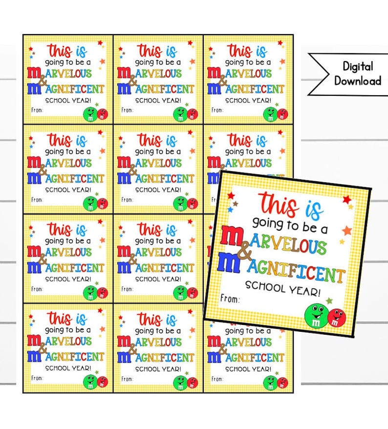 Back to School M and M Chocolate Sweets Gift Tag, This is Going to Be a ...