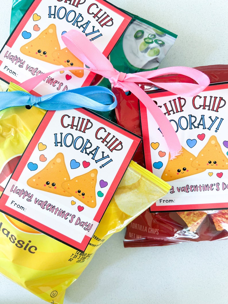 Valentine Chips Gift Tag: Printable Classroom Exchange (digital ...