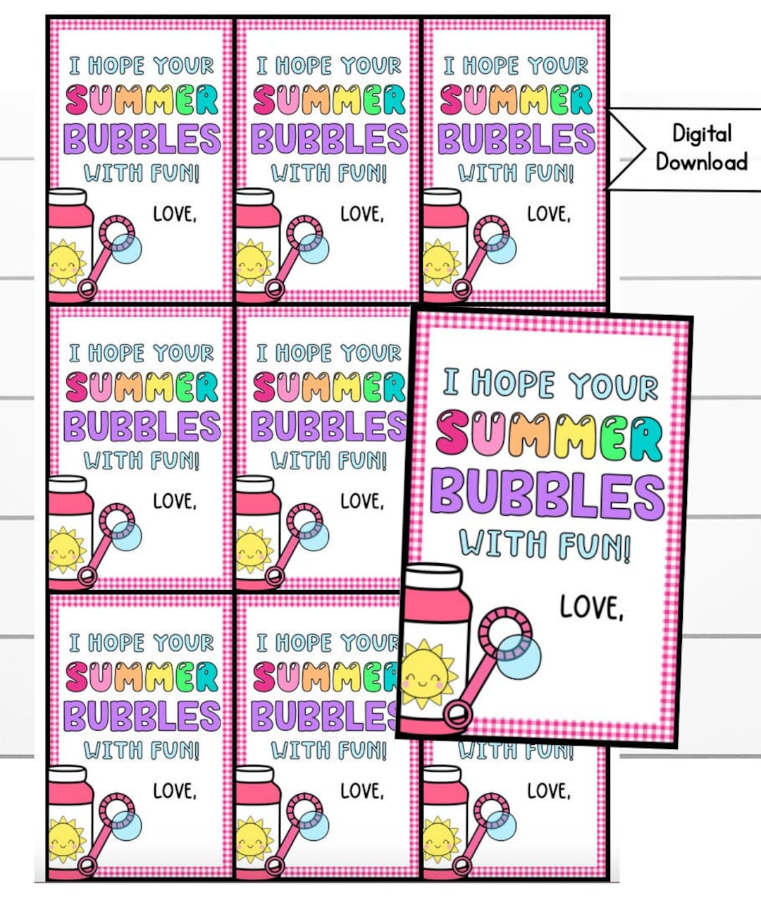 End of the Year Student Class Bubbles Summer Gift, Party Favor ...