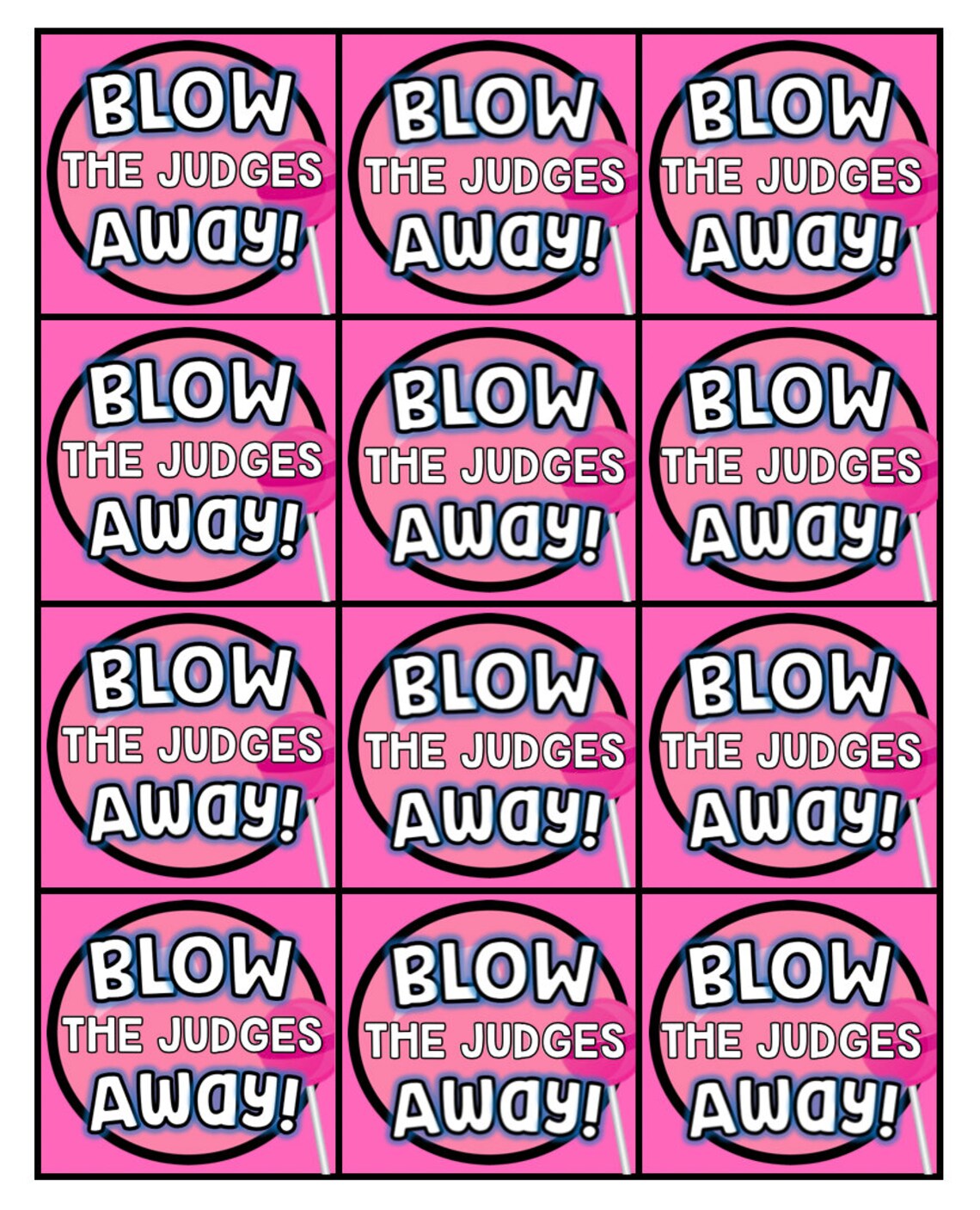 Cheerleading Blow Pop Tags: Good Luck Gift, Sports Team (digital ...