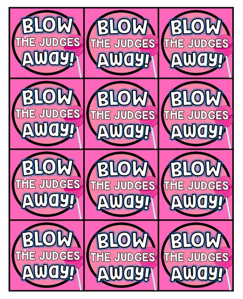 Cheer Dance Gymnastics Printable Tags Blow Pop Digital - Etsy