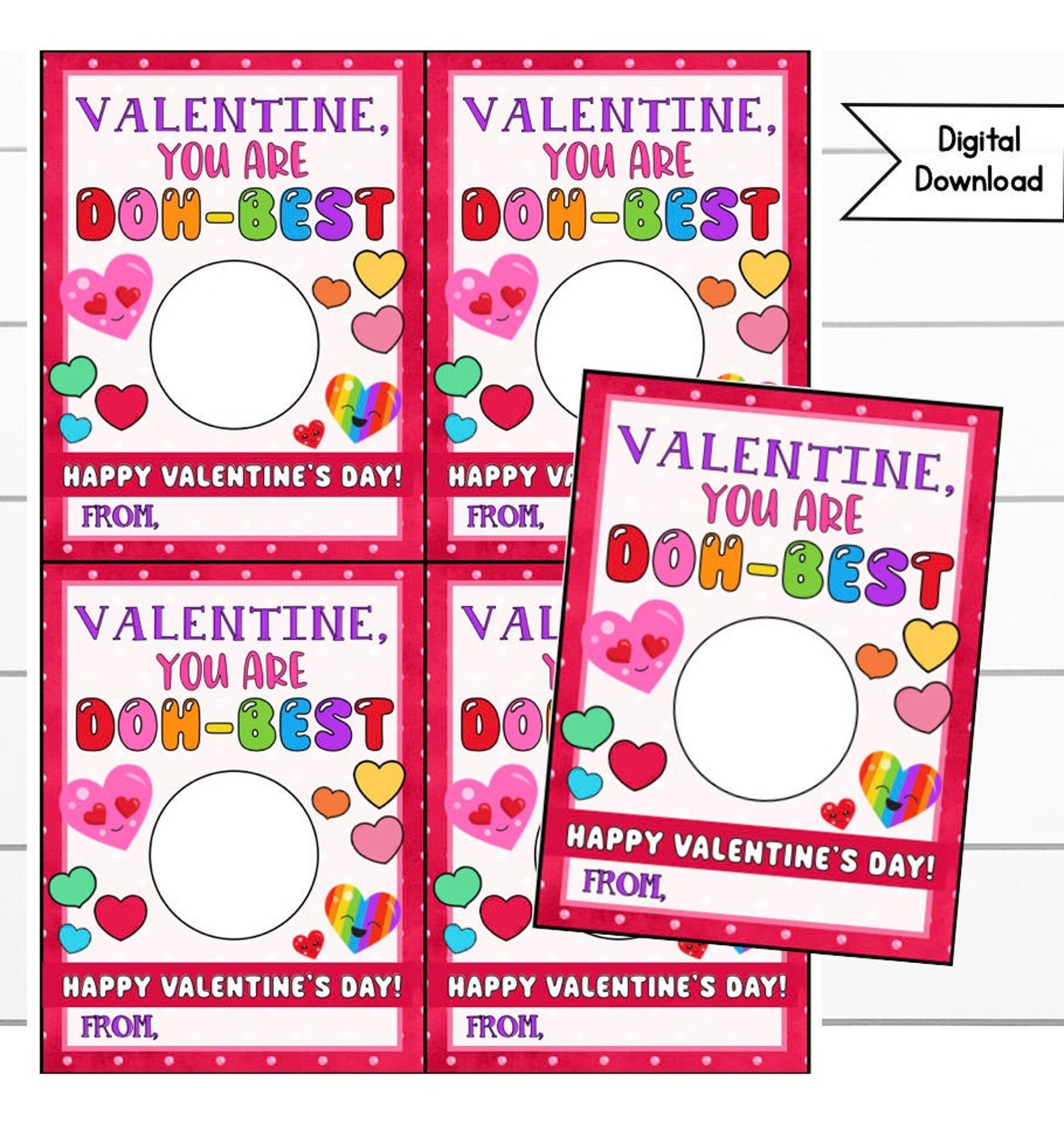 Valentine Play-doh Gift Tag: Classroom Exchange Printable (digital ...
