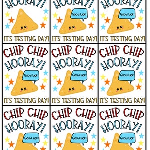 Testing Day Printable Tags Chip Chip Hooray It's Testing Day, Digital ...