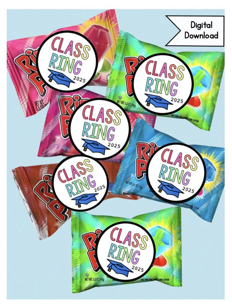PRINTED Class Ring 2" Stickers - Kindergarten Graduation, Pre-k ...